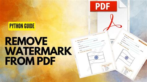 How To Remove Watermark From Pdf Using Python Remove Watermark 100🎉 Youtube