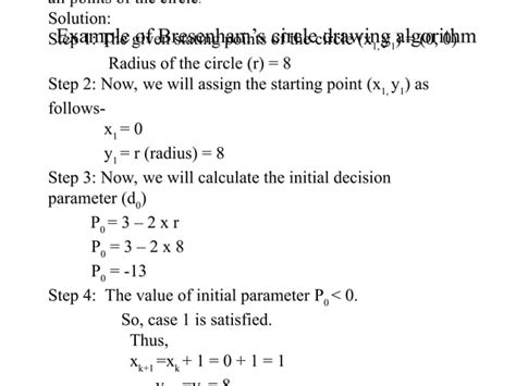 Bresenham Circle Algorithm Ppt