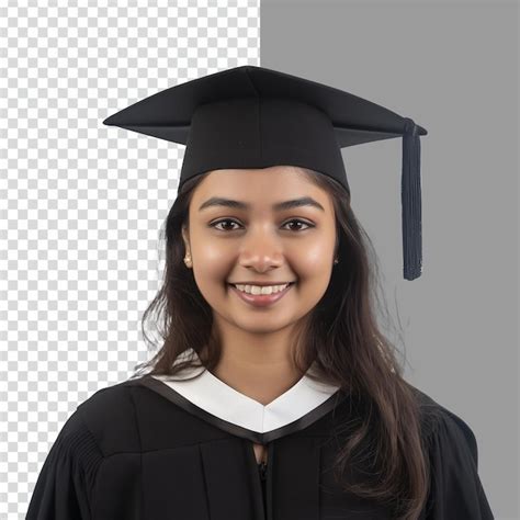 Premium Psd A Female Graduate Student With A Black Dress Amp