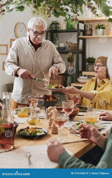 People Having Dinner At The Table Stock Image Image Of Happiness