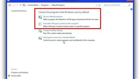 how to set default programs and file association in windows