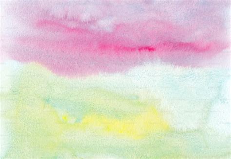 분홍색 노란색 녹색 하늘의 수채화 그림 사진 Unsplash의 종이 이미지