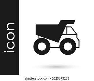 Black Mining Dump Truck Icon Isolated Stock Vector Royalty Free