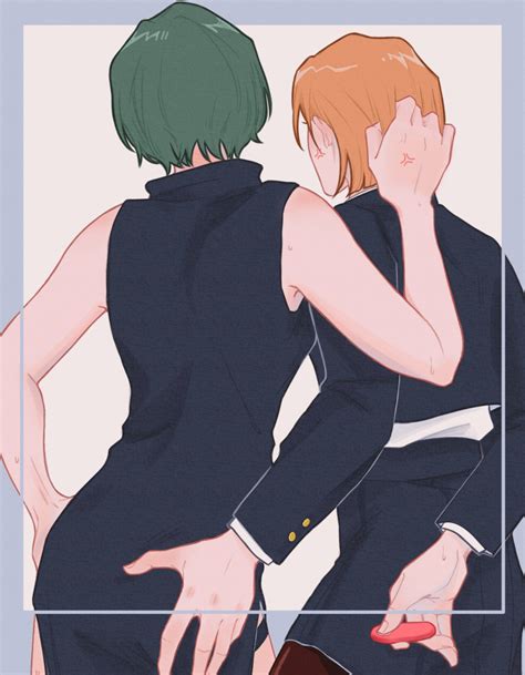 Rule 34 2girls Anger Vein Angry Ass Ass Grab Brown Hair Commentary Controller Female Female