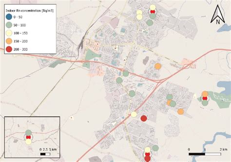 Openstreetmap Image Indicating The Location And Indoor Radon