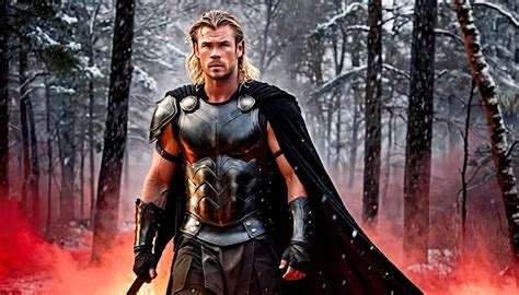 Modern Style Movie Poster With Chris Hemsworth Long Blonde Hair