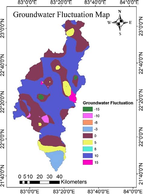 Groundwater Fluctuation Map This Figure Was Generated Using Arcgis