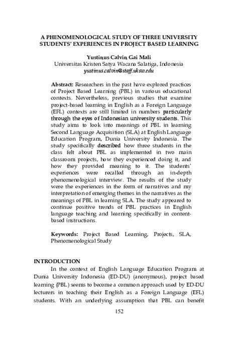 Pdf A Phenomenological Study Of Three University Students