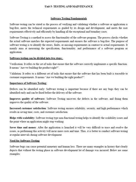 Unit 5 Oose Pdf Software Testing Software