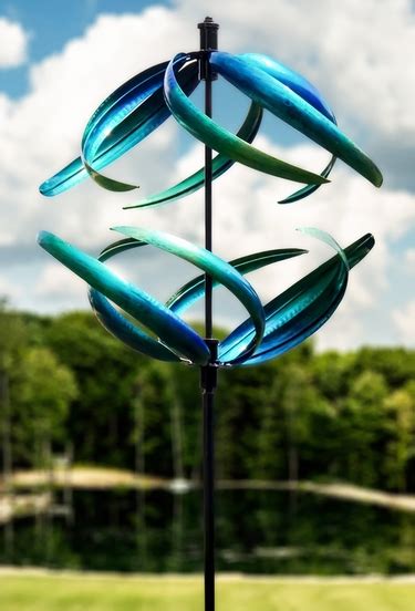 Caribbean Blue Sphere Wind Spinner Only 14999 At Garden Fun