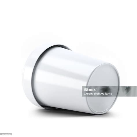 3d 렌더링 당신의 디자인과 로고 모형을 위한 아이스크림 콘테이너의 백색 플라스틱 상자 당신의 디자인 성분을 위해 적당한 0명에 대한 스톡 사진 및 기타 이미지 Istock