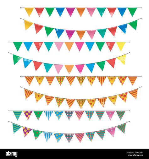 Triangle Bunting Flags Set Vector Illustration Stock Vector Image