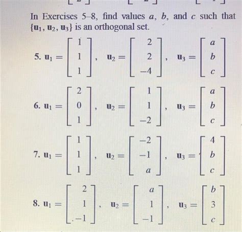 solved in exercises 5 8 find values a b and c such that