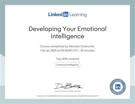 Just Finished Developing Your Emotional Intelligence Akshaya Sivakumar