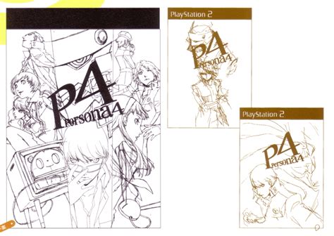 Drafts Of The Persona 4 Boxarts By Soejima From The Persona 4 Official