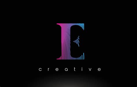 E Logo Design With Multiple Lines And Purple Blue Colors 8533382
