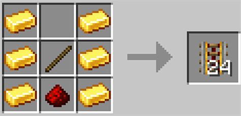 Minecraft Powered Rail Recipe