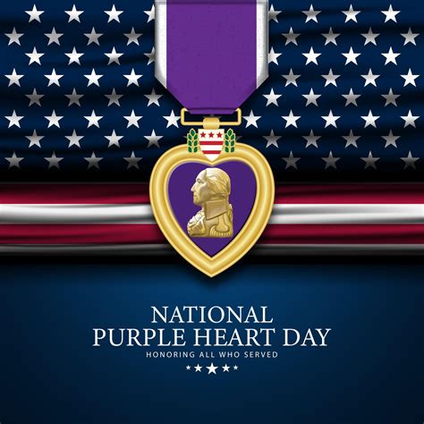 National Purple Heart Day August 7 Background Illustration 48115597