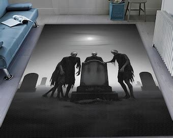 Scary Rug With A Zombie Figure For Classy Halloween Decor Floral
