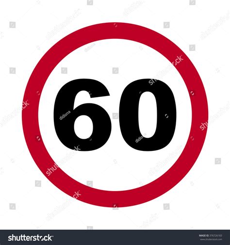 Traffic Sign Speed Limit 60 Stock Illustration 376726183
