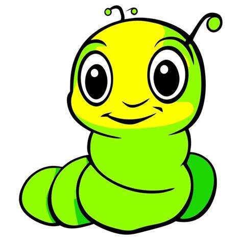 Premium Vector Cute Caterpillar Larva Grub Maggot Hand Drawn Flat Stylish Cartoon Sticker Icon