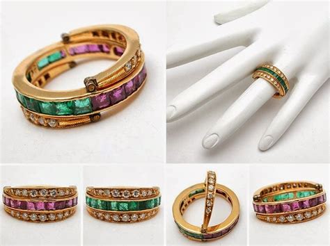 Engagement Ring Emerald Ruby Gents Engagement Ring 49