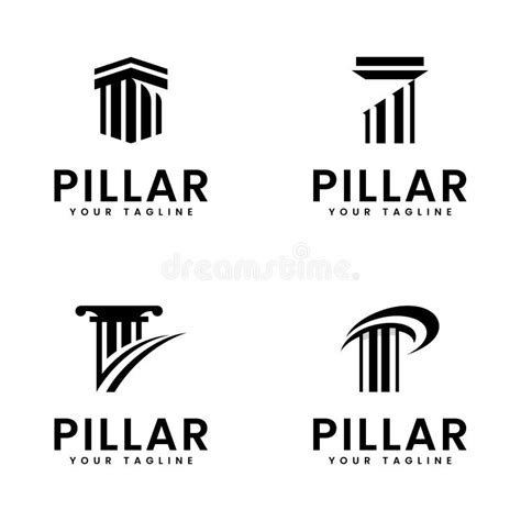 Pillar Logo Vector Design Template Stock Vector Illustration Of
