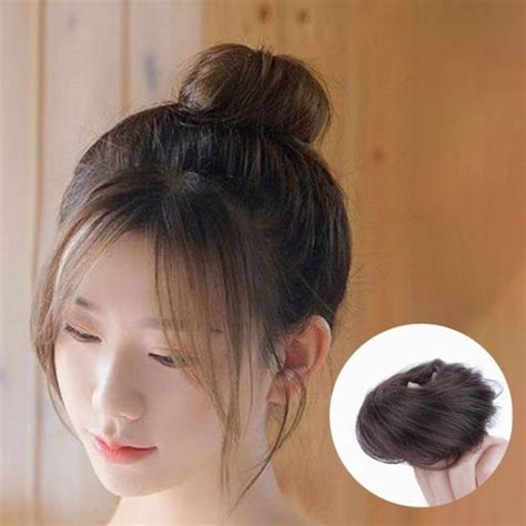 핑크비올라샵 네츄럴 올림머리 똥머리 인모 당고 가발 머리끈 위시버킷