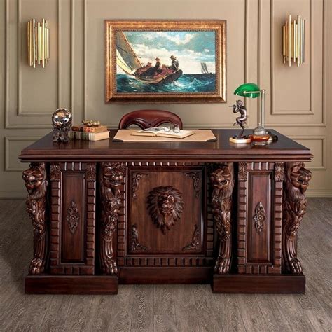 Design Toscano Hand Carved Solid Wood Executive Desk Shopstyle Home