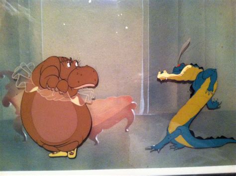 Vintage Disney Studio Production Cel Ben Alligator And Hyacinth Hippo