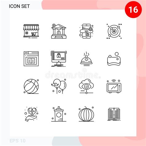 16 Universal Outlines Set For Web And Mobile Applications Learning
