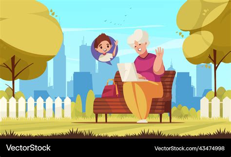 Old Relatives Composition Royalty Free Vector Image