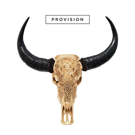 Hand Carved Buffalo Skull Golden Vishnu Artofit