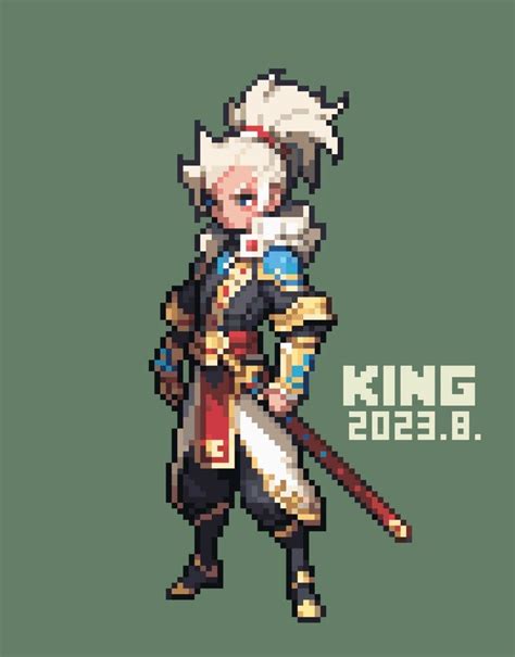 像素画角色立绘 Game King 2d Pixel Art 2d Pixel Character Design Character