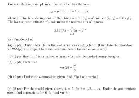 [solved] Consider The Single Sample Mean Model Which Has