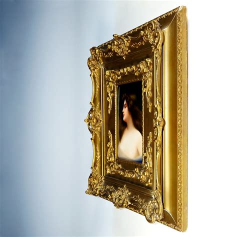 Antique Hutschenreuther German Porcelain Portrait Plaque Hand Painted