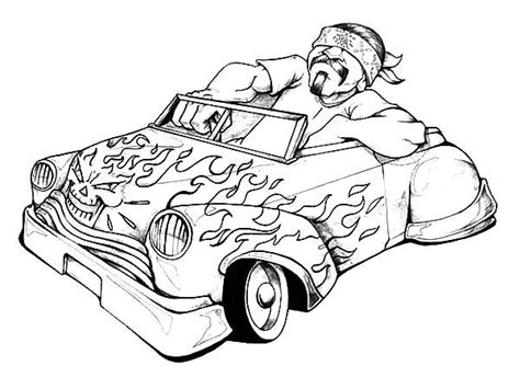 Lowrider Cars On Fire Coloring Pages Download And Print Online Coloring Pages For Free Low