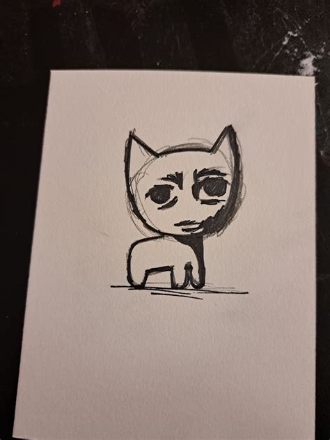 Serious Cat Cat Drawing Cat Doodle Drawing Meme