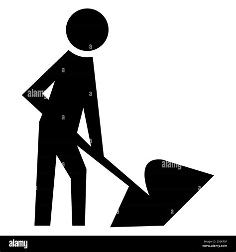 Caution Men At Work Symbol Sign Isolate On White Backgroundvector