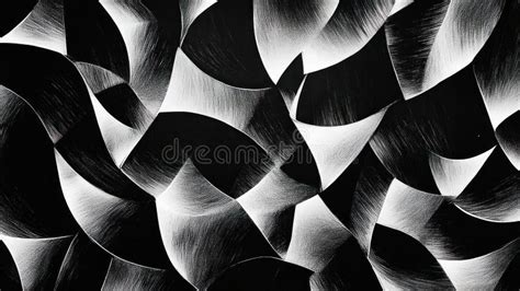 Abstract Black And White Design Featuring Swirling Shapes And Textures