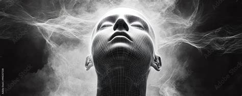 Black And White Depiction Of A Human Within A Gridpattern