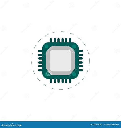 CPU Chip Illustration On White Background CPU Chip Clipart CPU Chip Flat Icon Stock