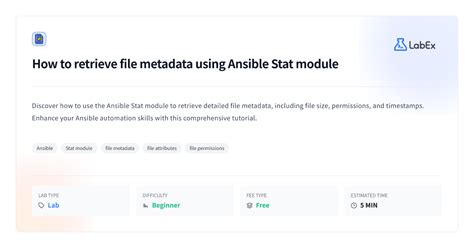 Recuperar Metadados De Arquivos Com O Módulo Ansible Stat Labex