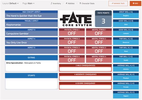 Building A Fate Core Character Sheet In Rpgsmith Opinions Wanted Faterpg