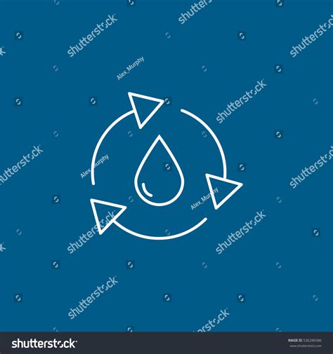 Ecology Recycle Water Drop Line Icon Stock Vector Royalty Free