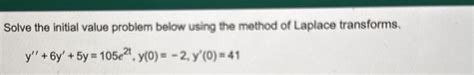 Solved Solve the initial value problem below using the | Chegg.com