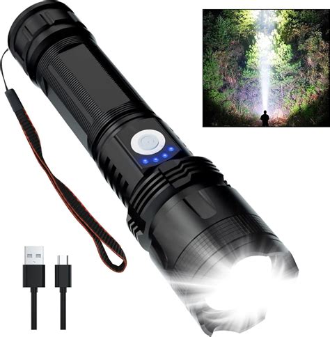 Linternas Led Recargables De Altos Lúmenes 5 Modos Linterna Potente Súper Brillantes Distancia