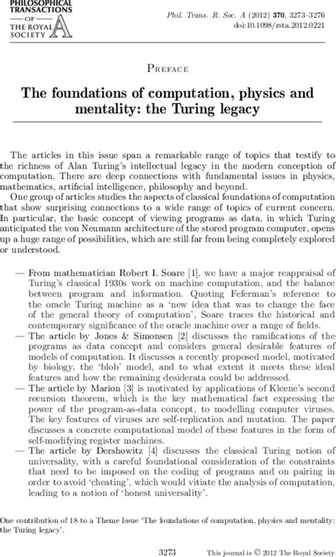 the foundations of computation physics and mentality the turing