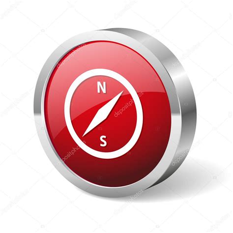 Red Round Compass Button Stock Vector By ©newartgraphics 48734091