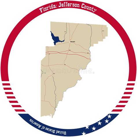 Map Of Jefferson County In Florida Usa Stock Vector Illustration Of Jefferson American